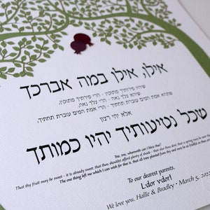 Jewish Quote Paper Cut Art: Ilan Ilan Trees & Pomegranates (12x12") - Etsy