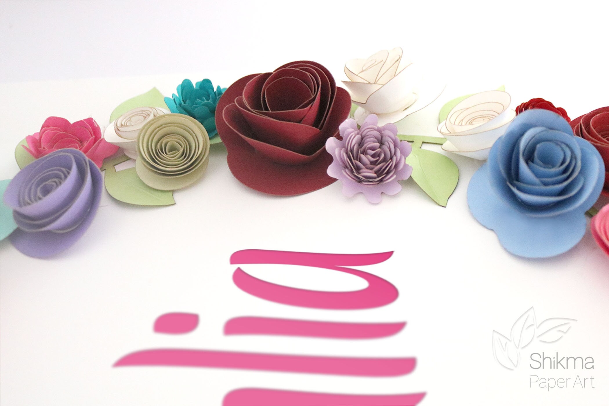 Paper Flower Art Name Sign 3D Paper Flower Nursery Wall Decor | Etsy