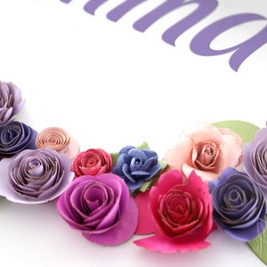 Name Sign for Girl, Name Art Nursery Wall Decor, Paper Flower Art 3D ...