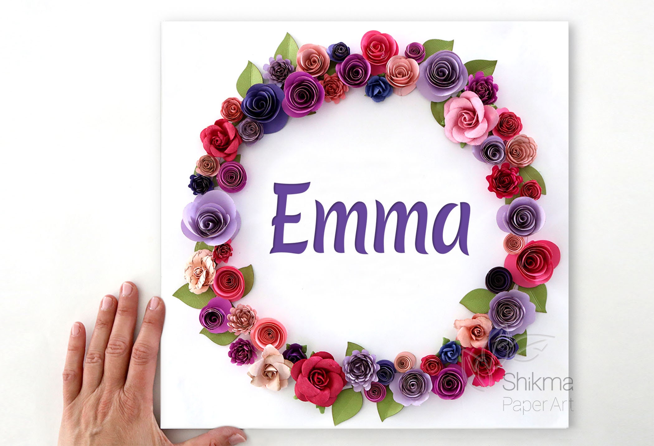 Paper Flower Art Name Sign 3D Paper Flower Nursery Wall Decor | Etsy