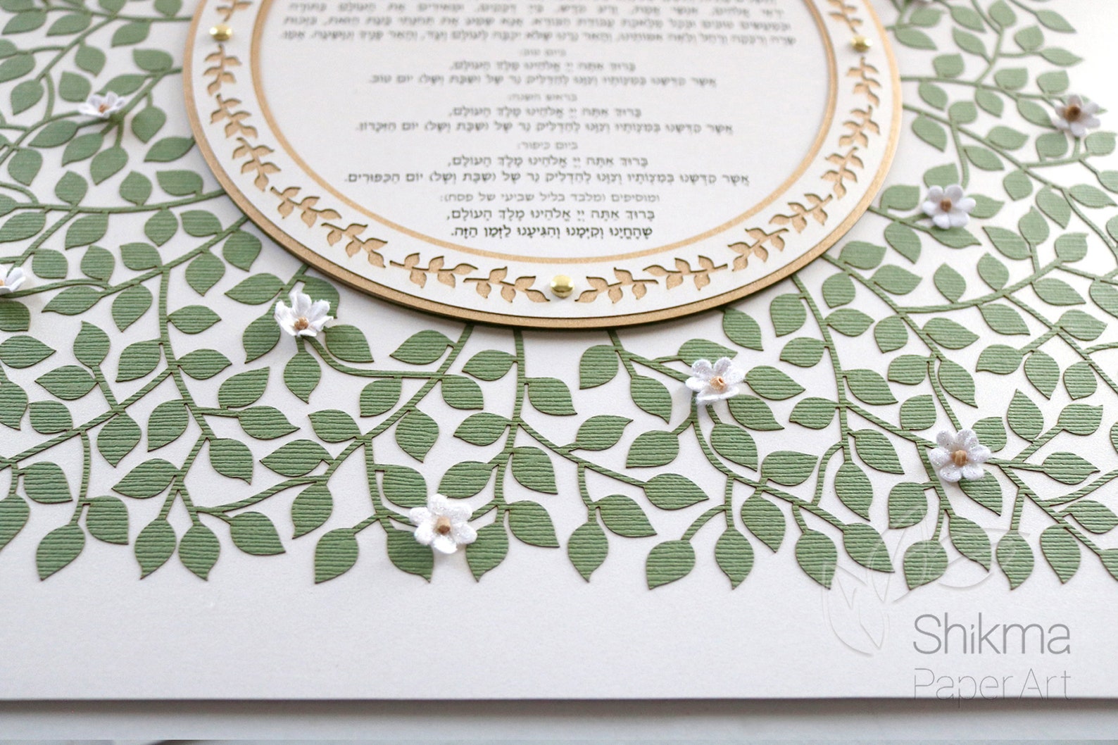 Shabbat Candle Lighting Blessing for Shabbat and Yom Tov Paper Cut Art ...
