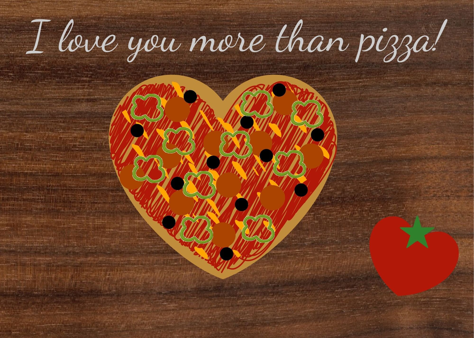 I Love You More Than Pizza Valentine's Day Card - Etsy