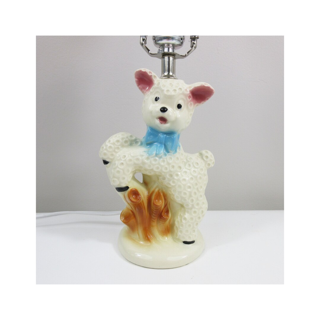 Refurbished Mid Century Child's Bedroom Lamp - Lamb Sheep - New ...