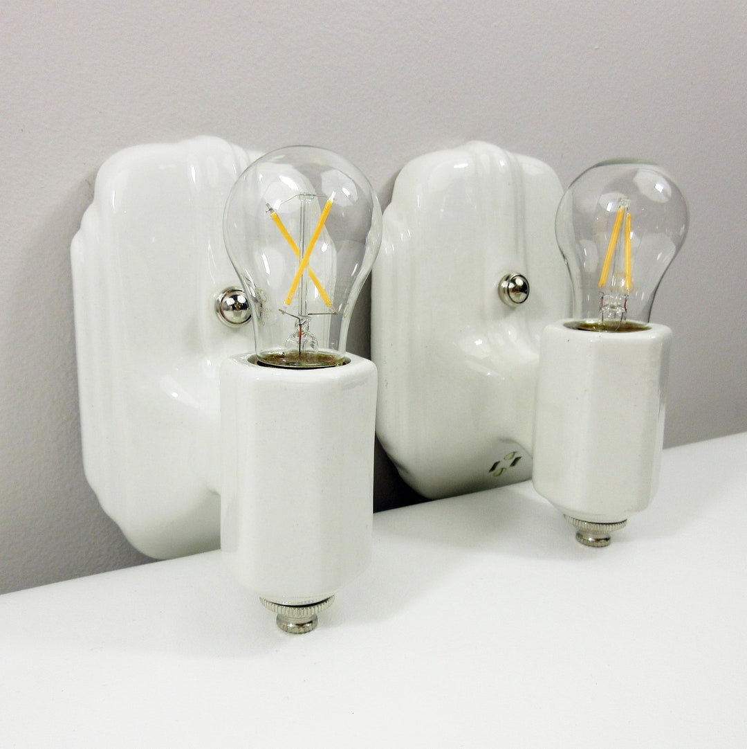 Refurbished Art Deco Wall Sconces for Bath Pair Efcolite 1920's 1930's ...