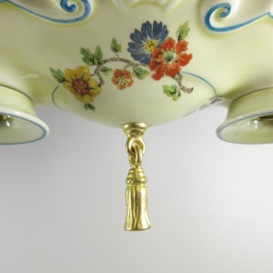 Refurbished Porcelier Dual Bulb Flush Mount Light Fixture Floral Design ...
