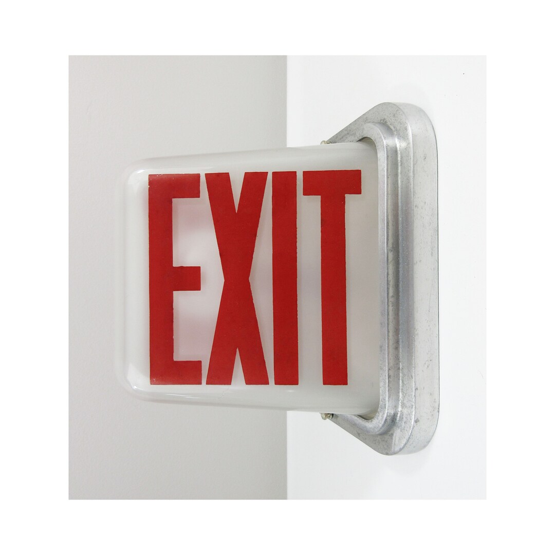Refurbished Art Deco Era Red/white Exit Glass Sign With Original ...