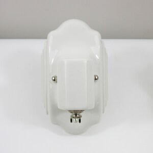 Refurbished Efcolite Art Deco Wall Sconces for Bath Pair 1930's White ...