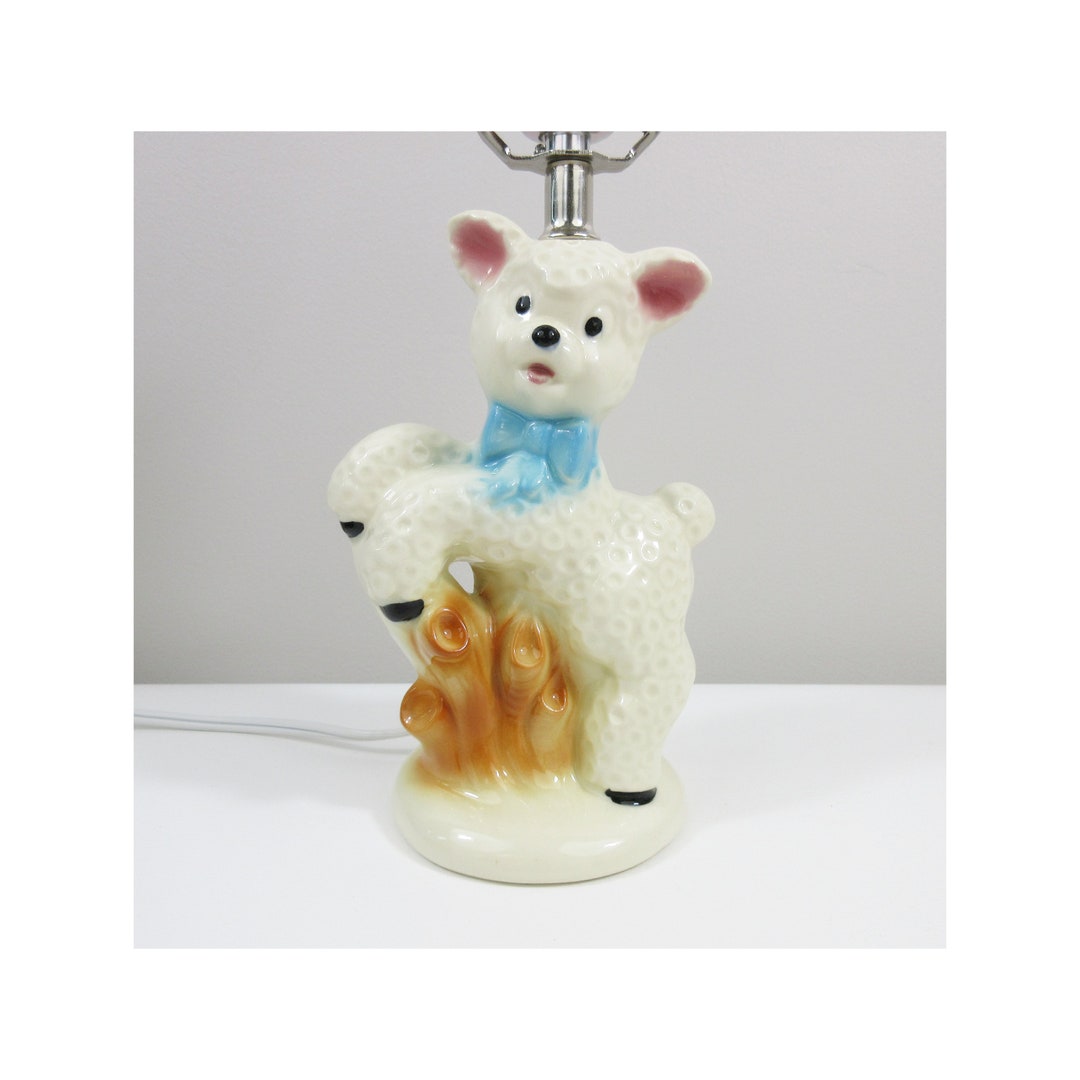 Refurbished Mid Century Child's Bedroom Lamp - Lamb Sheep - New ...