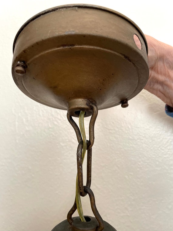 Lighting Fixtures Early 1900's Large Bellova Floral Pendant Ceiling ...