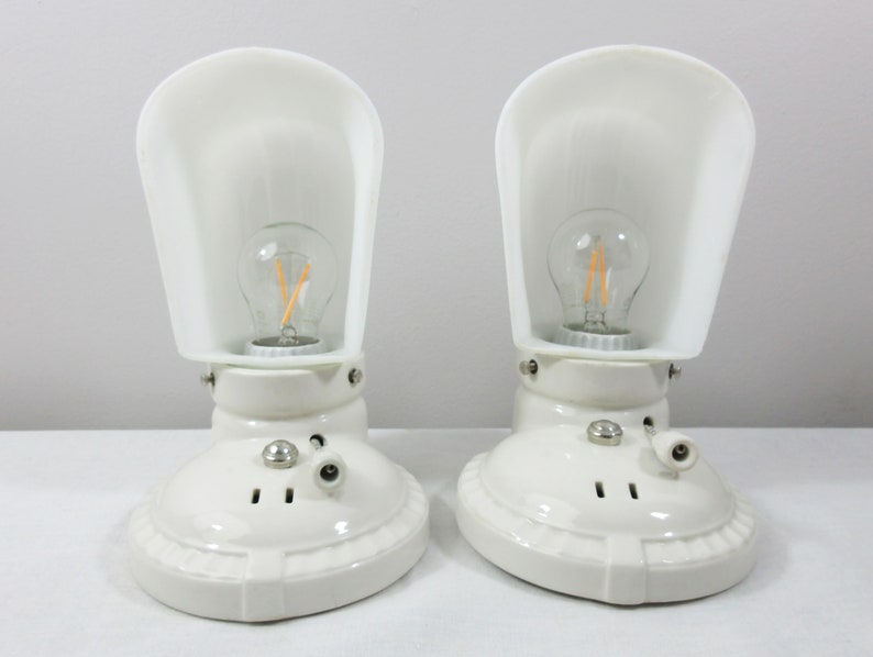 Refurbished Art Deco Shaded Porcelier Porcelain Wall Sconces - Etsy