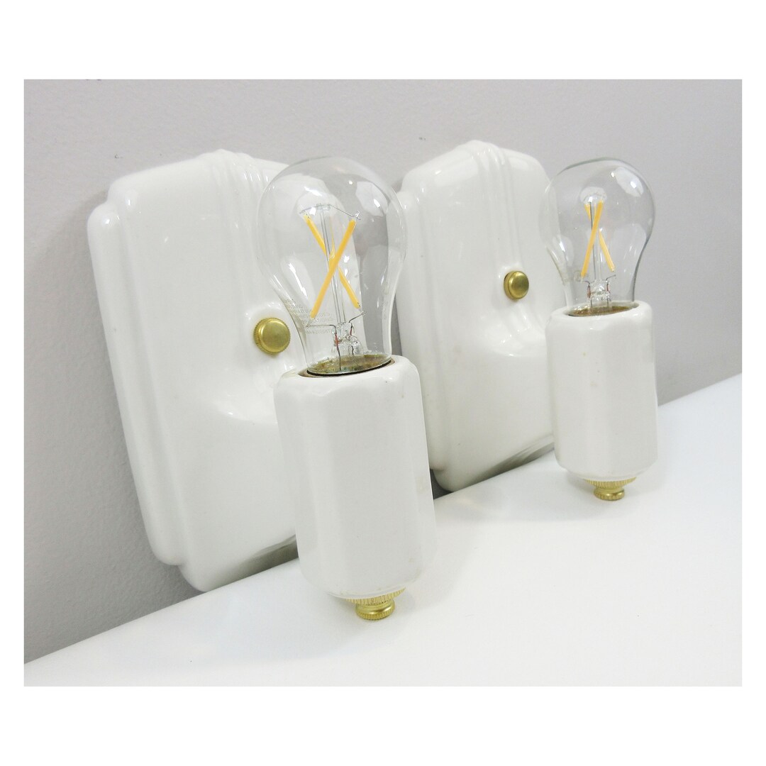 Refurbished Art Deco Wall Sconces for Bath - Pair - Efcolite - 1920's ...
