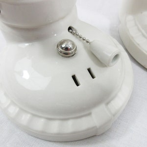 Refurbished Art Deco Shaded Porcelier Porcelain Wall Sconces Pull Chain ...