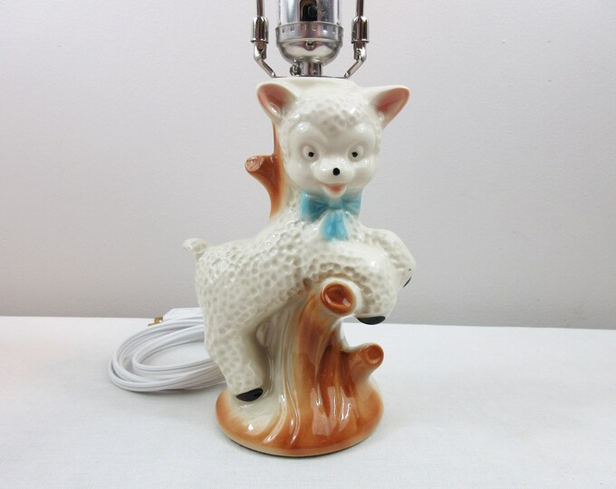Refurbished Mid Century Child's Bedroom Lamp - Lamb Sheep - New ...