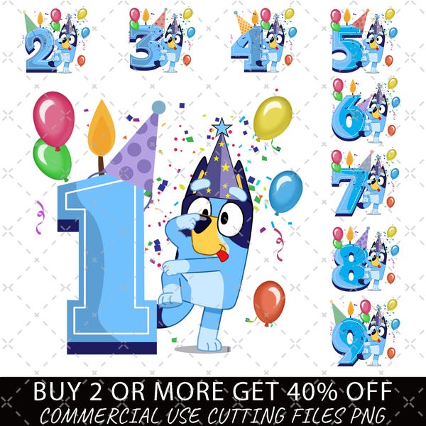 Bluey Birthday Png 1 - Etsy