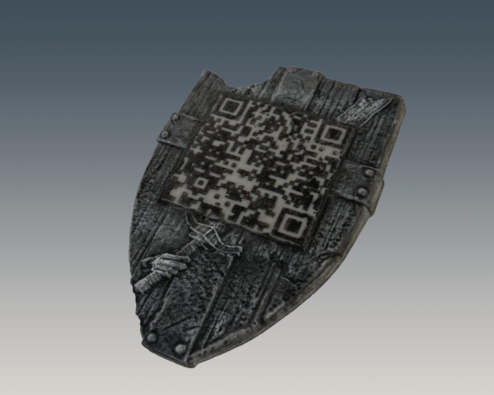 Custom 3d-printed QR Code Shield Plaque | Personalized URL for ...