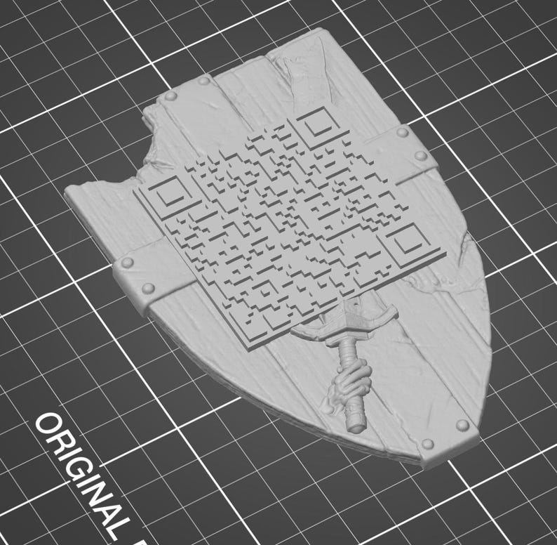 Custom 3d-printed QR Code Shield Plaque | Personalized URL for ...