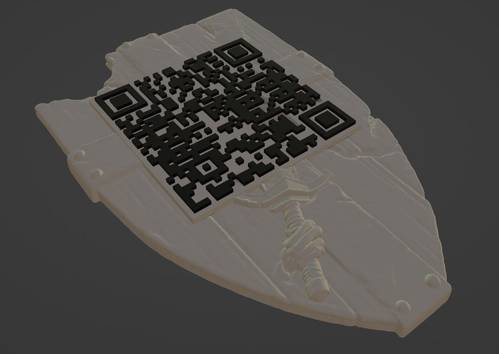 Custom 3d-printed QR Code Shield Plaque | Personalized URL for ...