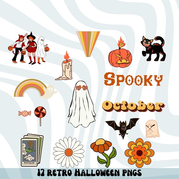 Retro Halloween Png Groovy Halloween Png Hippie Halloween - Etsy