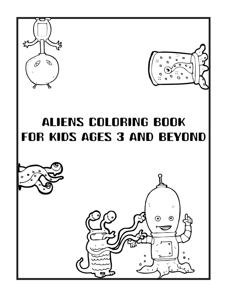 Printable Alien Coloring Pages for Kids and Adults KDP Alien - Etsy