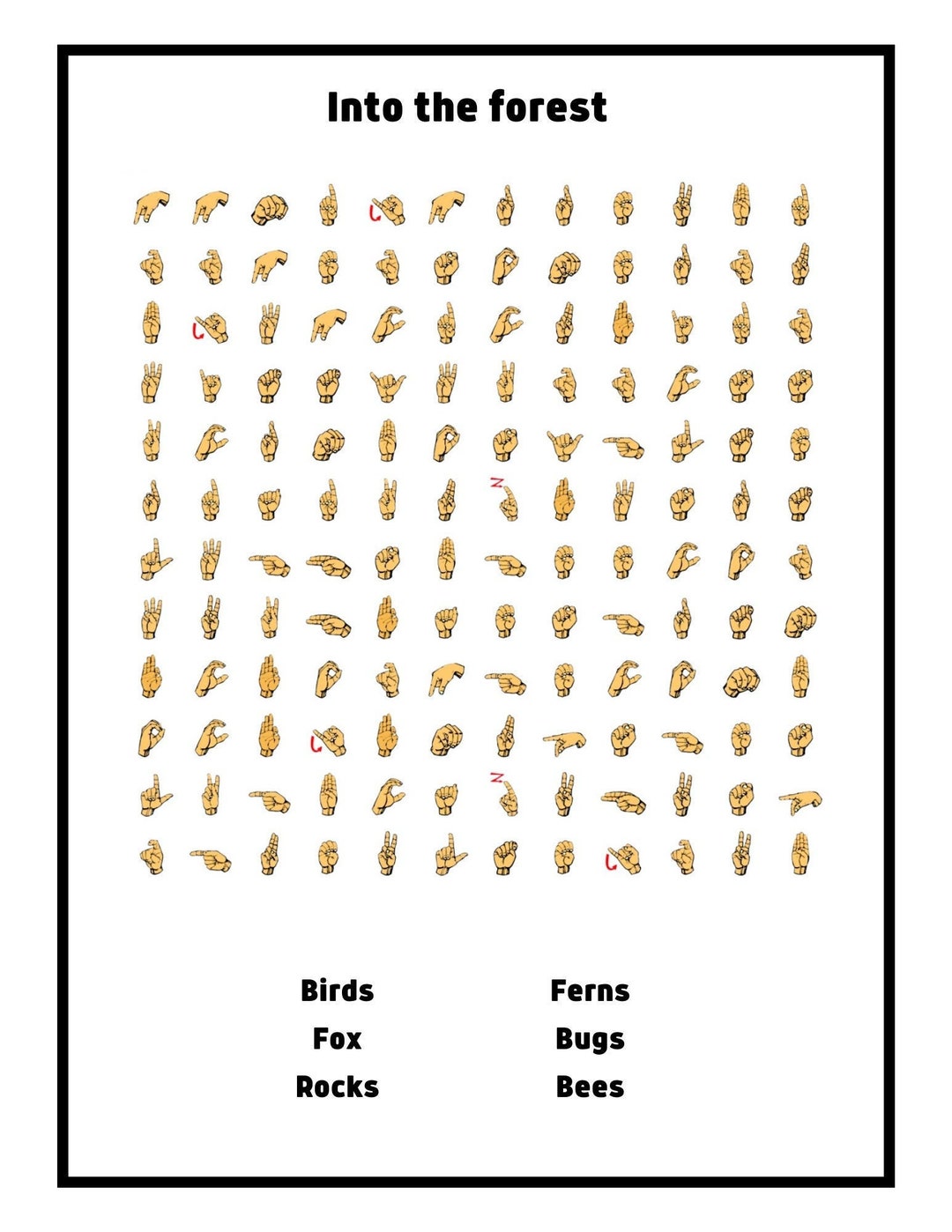 Printable ASL Word Search Set #1 - Etsy