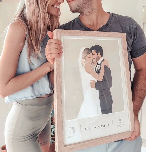 Personalised Couple Poster Digital Illustration Gift for - Etsy Australia