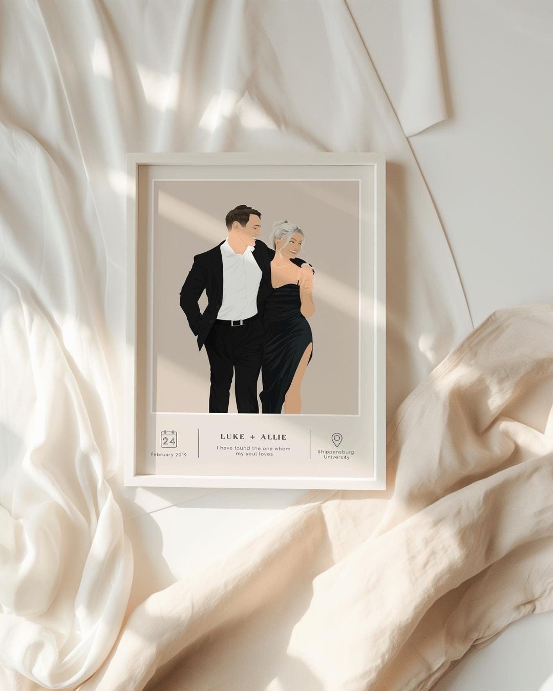 Personalised Couple Poster | Digital Printable Art Illustration Gift ...