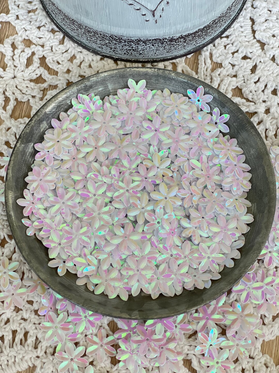 White Iridescent Flower Sequins, Loose Sequins, About 250 Pcs - Etsy