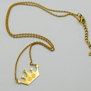 Dainty Princess Hmong Design Engraved Necklace, Cubic Zirconia, 18K ...