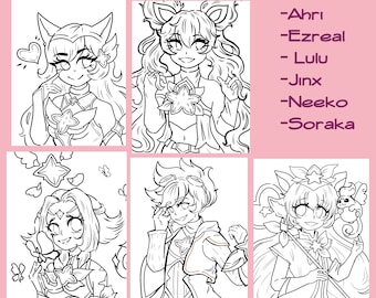 Ahri Coloring Page - Etsy