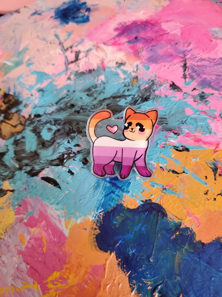 Pride Cat Lesbian Pride Pride Cat Pin | Etsy