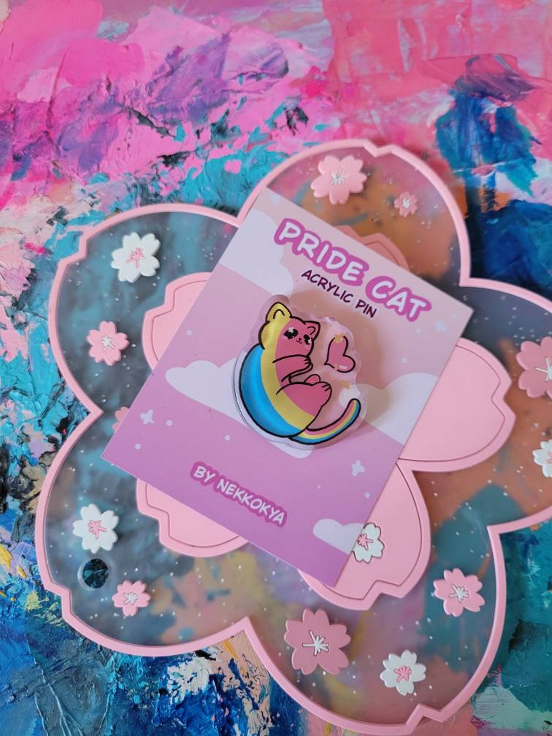 Pride Cat - Pansexual Pride Pin (acrylic Pin) - Etsy