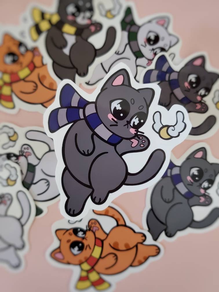 Hogwarts House Inspired Stickers House Cats Stickers, Labels & Tags ...