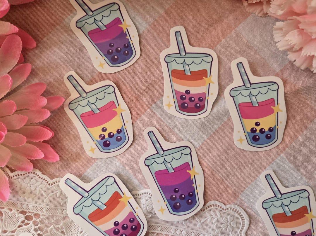 Boba Pride Stickers - Glossy Pride Stickers - Etsy