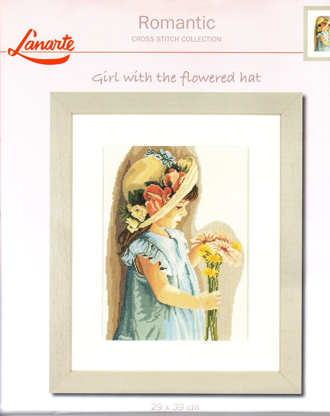 Lanarte Cross Stitch Kit Girl With Flowered Hat 29 X 39 CM Romantic ...