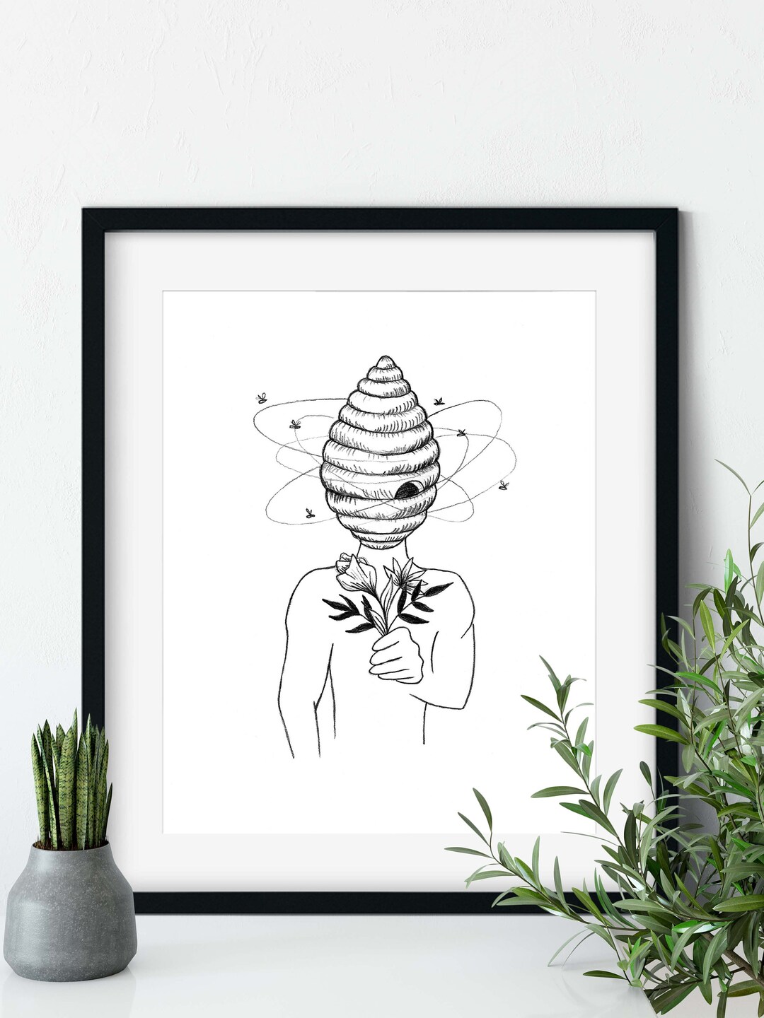 Beehive Boy - Bees - Abstract Art - Unframed - Etsy