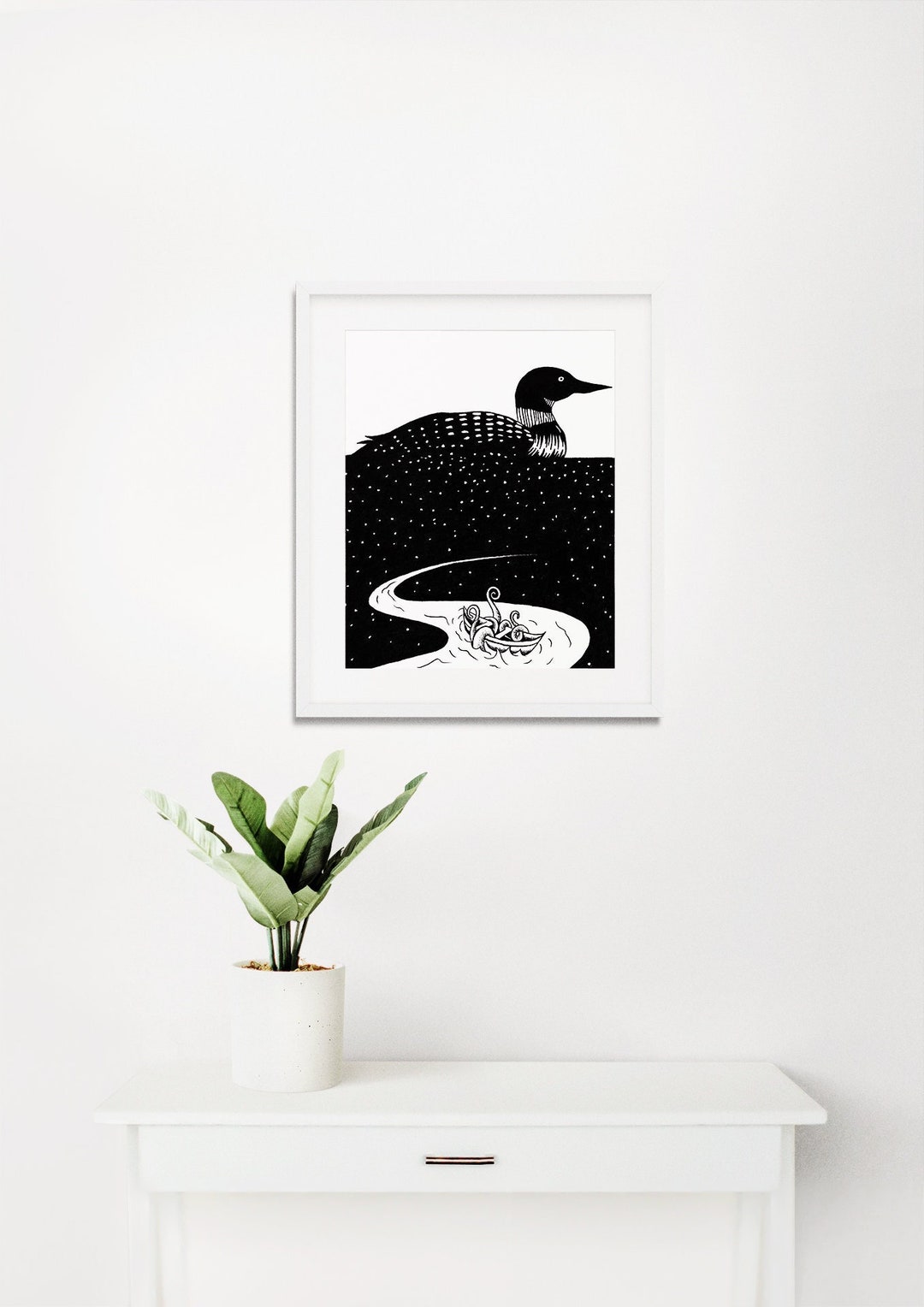Canoe With Caution - Loon - Abstract Art - Unframed - Etsy