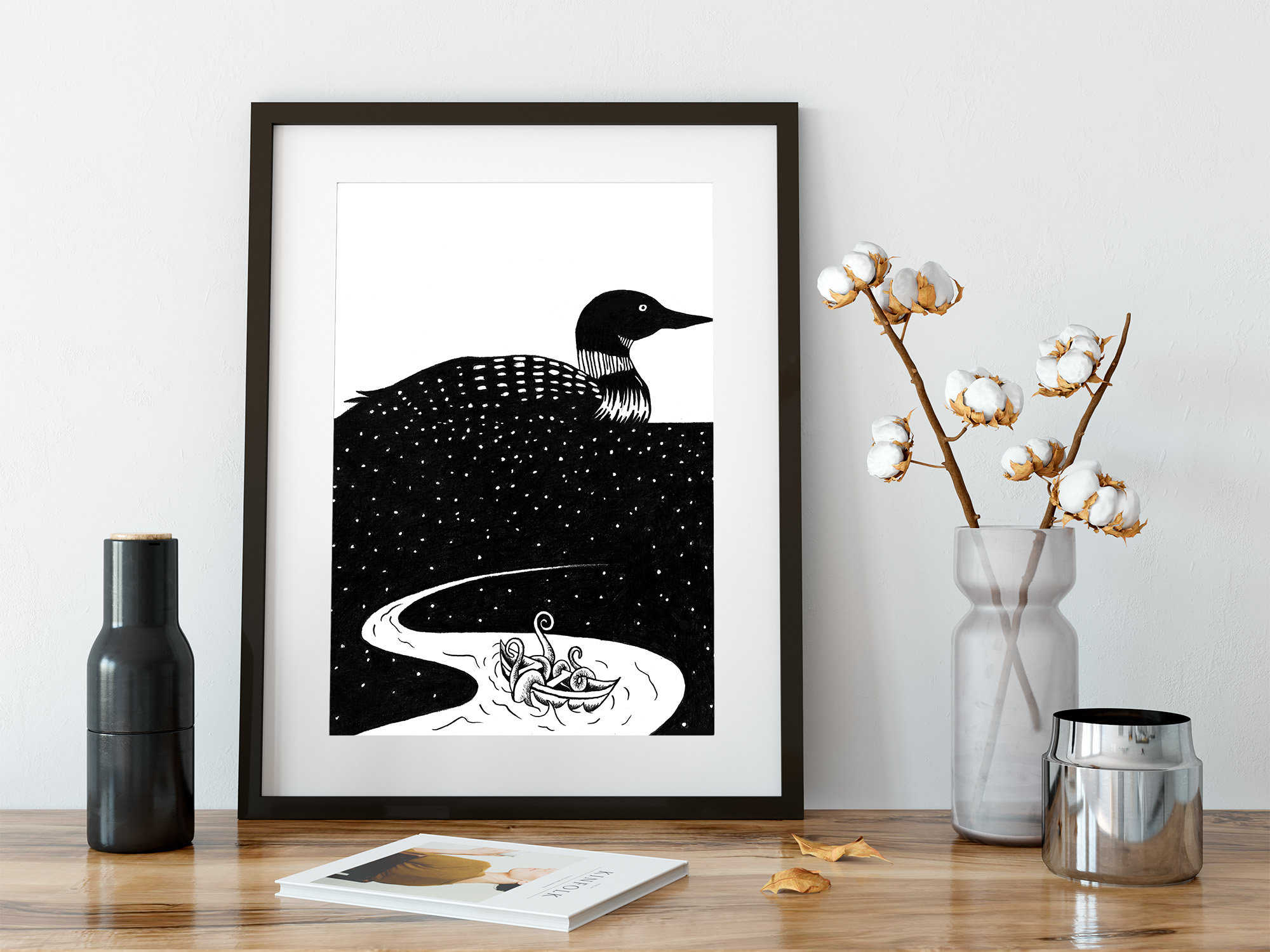 Canoe With Caution - Loon - Abstract Art - Unframed - Etsy