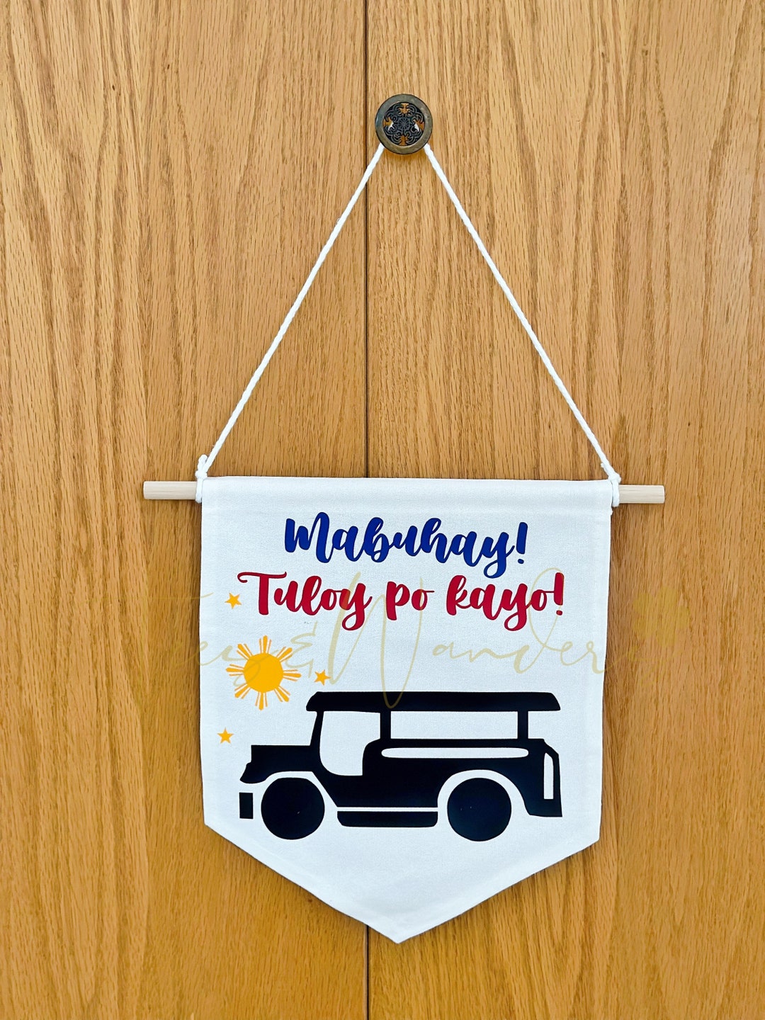 Custom Philippine Flag Banner, Tuloy Po Kayo Canvas Banner for Door ...