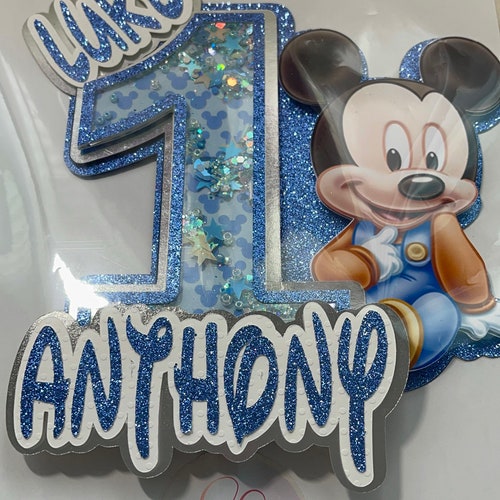 Baby Mickey Mouse Cake Topper Baby Mickey Mouse Baby Blue - Etsy