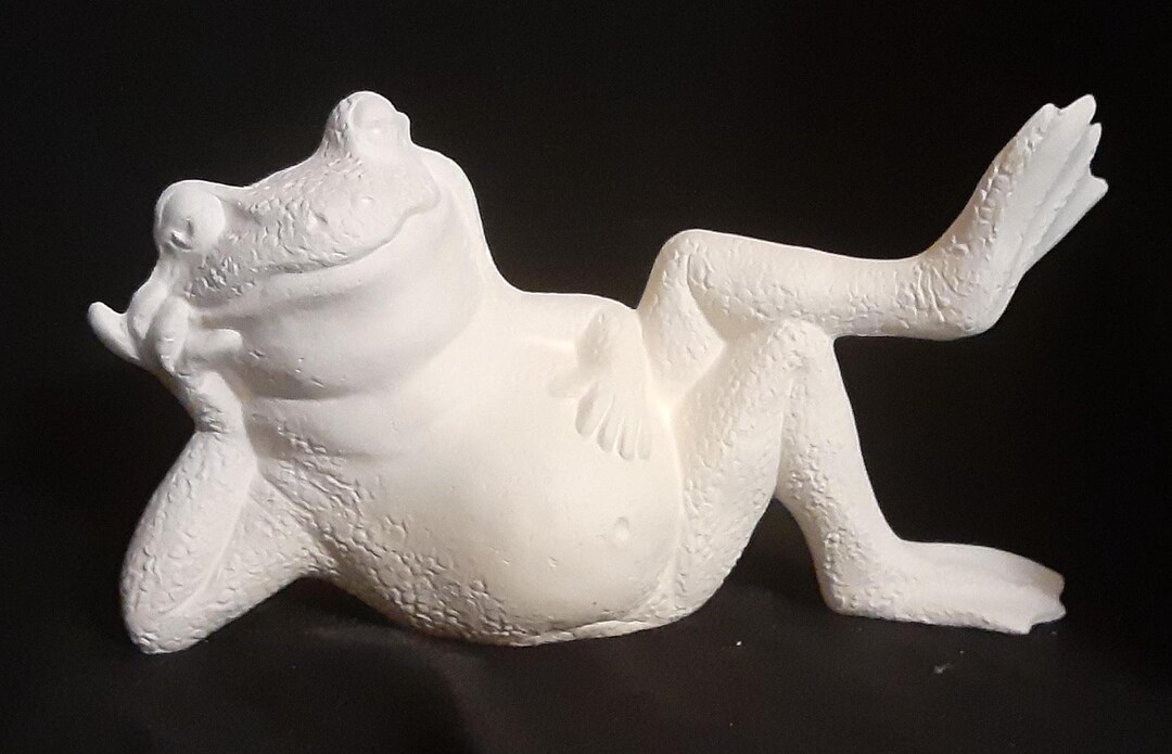 Laying Frog With Attitude Unpainted Ceramic Bisque - Etsy