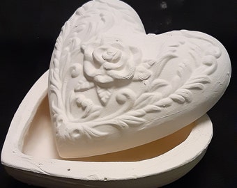 Pink Vintage Heart Shaped Jewelry Box, Engagement Ring Box, Heart of ...