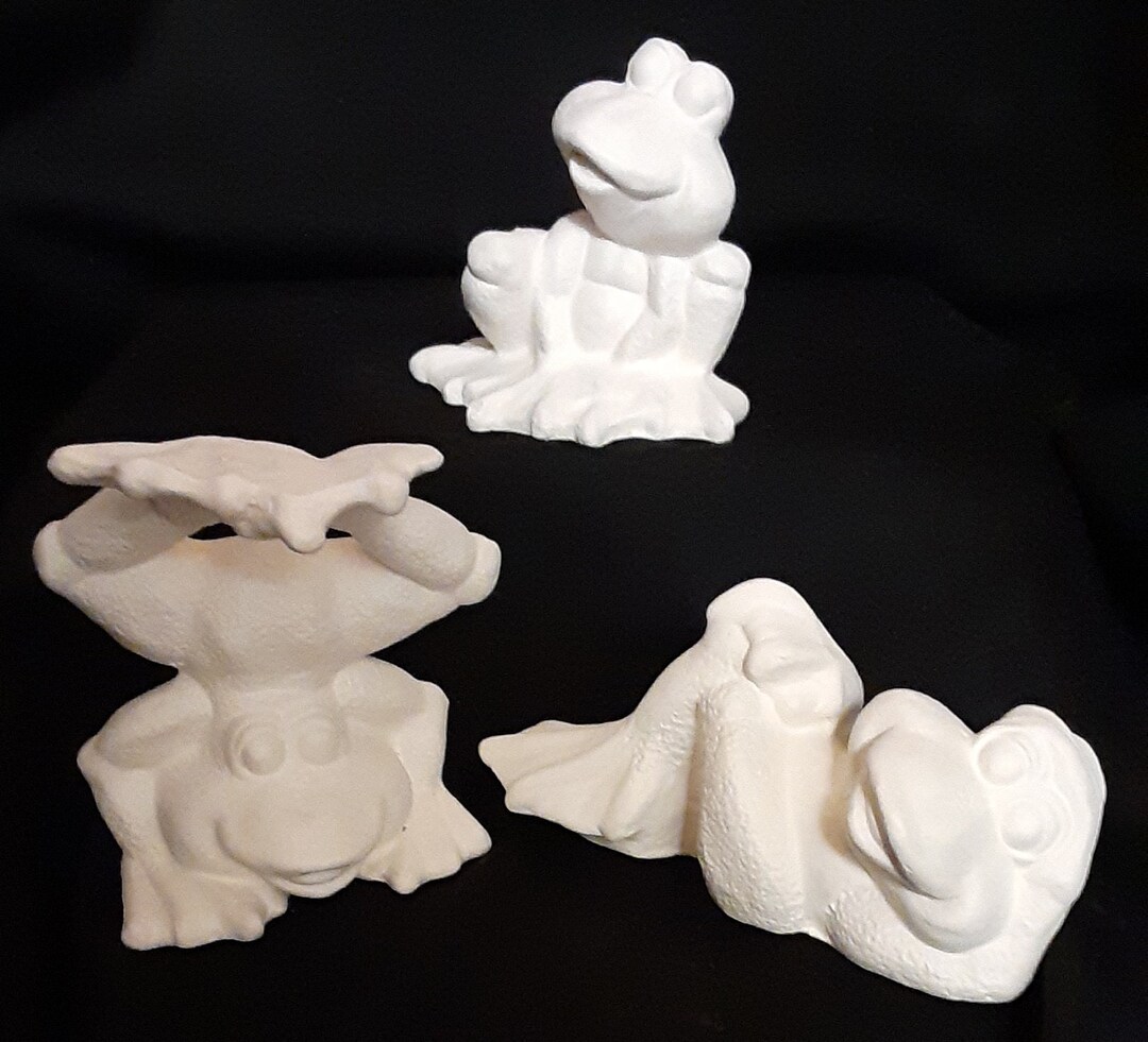 Three Frogs Unpainted Ceramic Bisque - Etsy