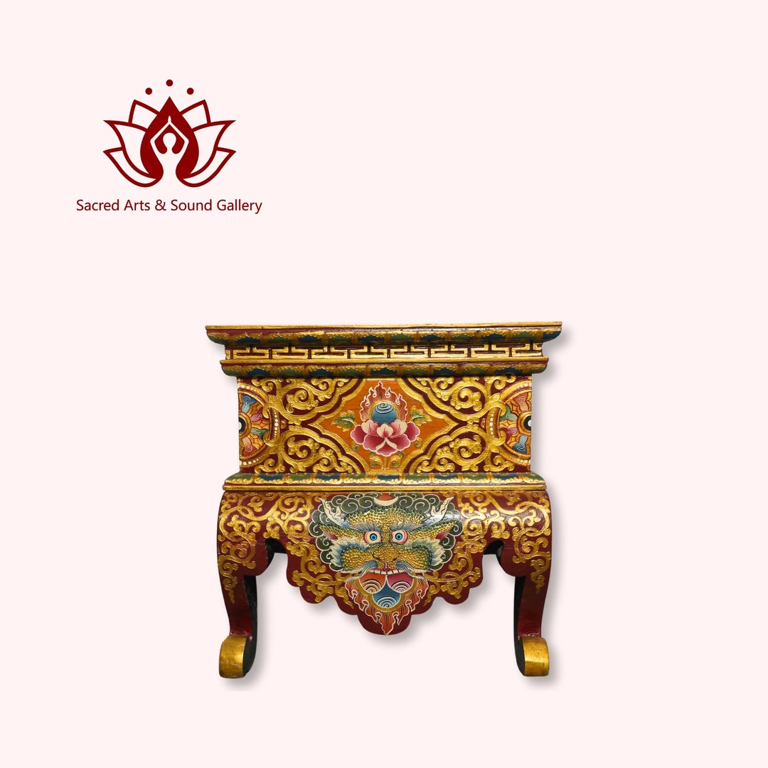 Hand-carved Dragon/cheepu Faced Tea Table for Yoga, Meditation, and ...