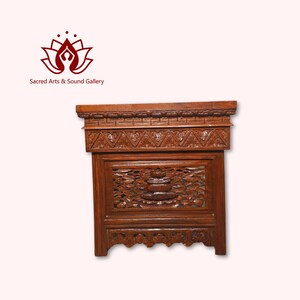 Handcrafted Tibetan Puja Table, Solid Wood Dragon Design, 36 Inch ...