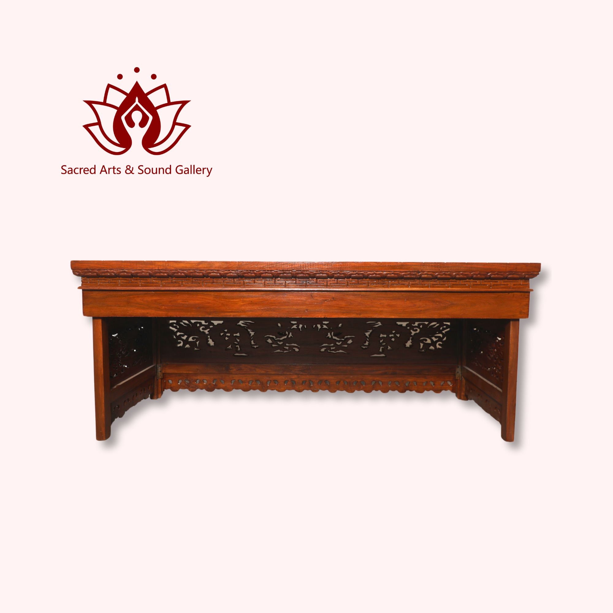 Handmade Dragon Altar Table, Tibetan Style, 48 Inch Long Tibetan Puja ...