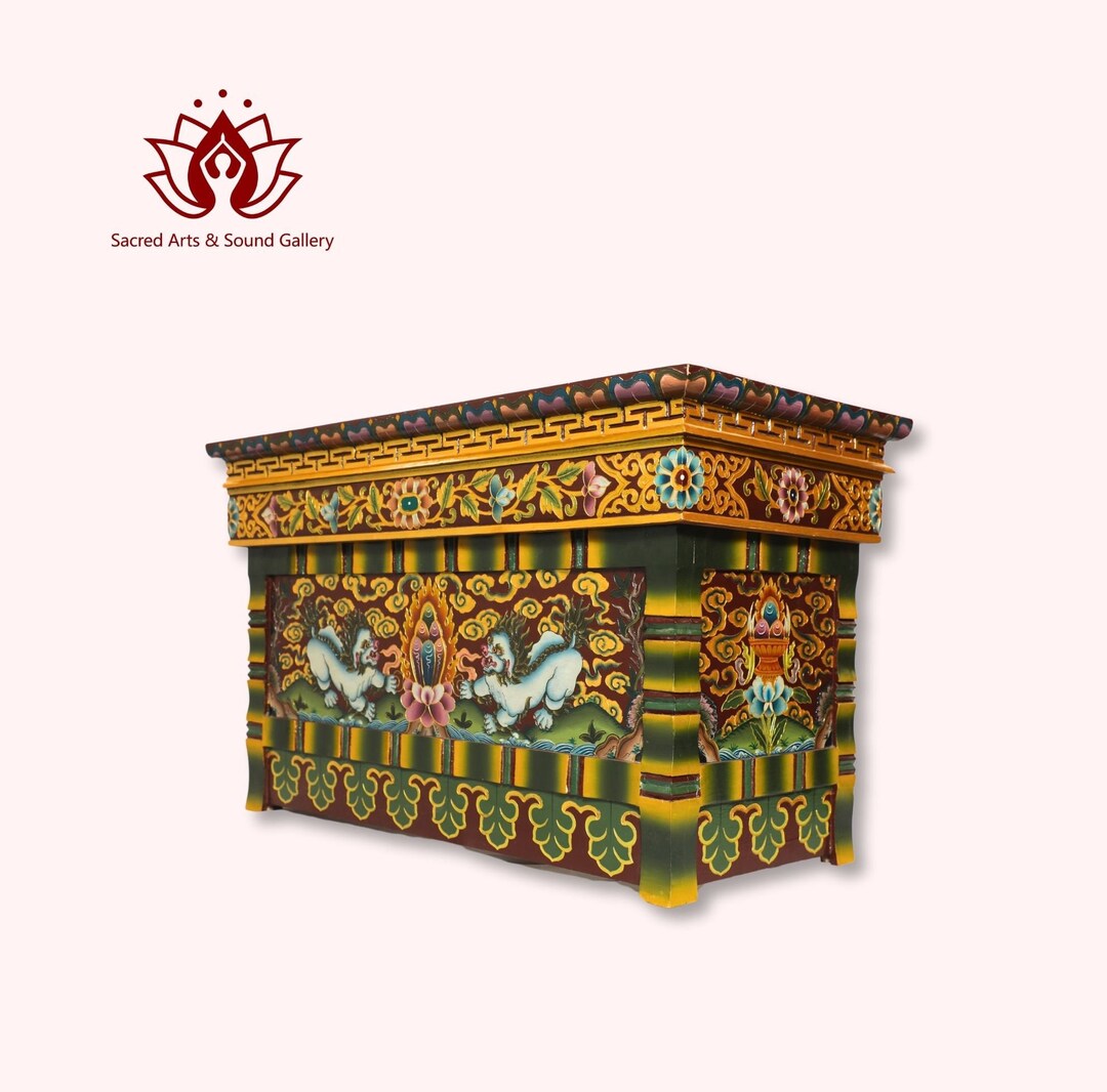 Tibetan Furniture, Hand Carved Spiritual Table, Folding Altar Table ...