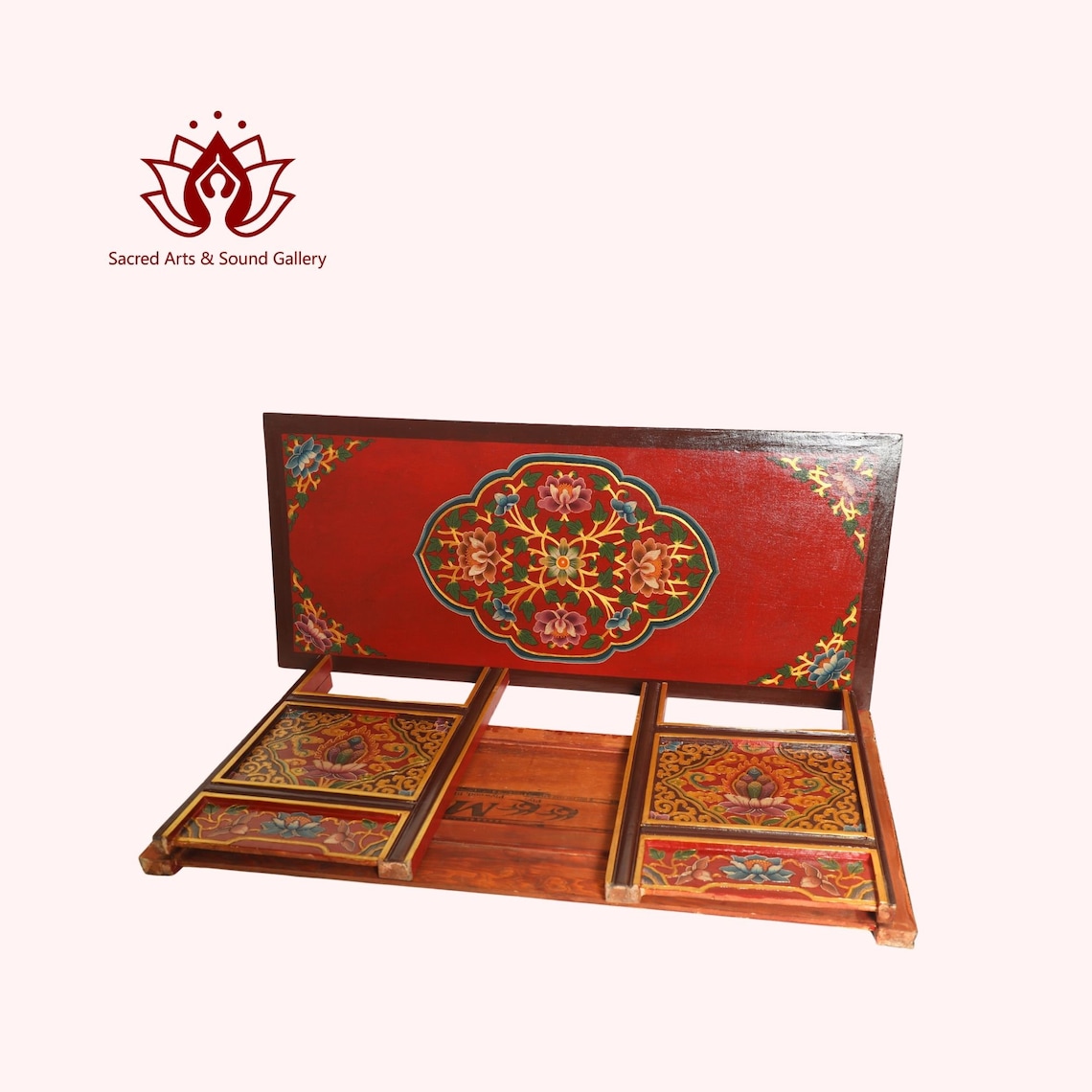 Solid Wooden Buddhist Meditation Table/altar With Face of Lion ...
