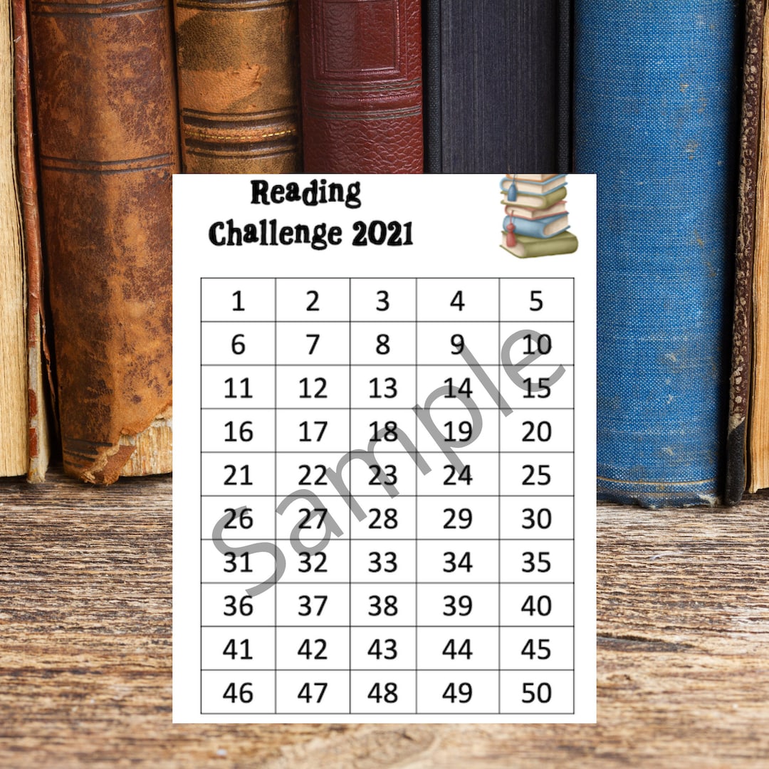 Reading Challenge Tracker Chart and Book Totals - Etsy