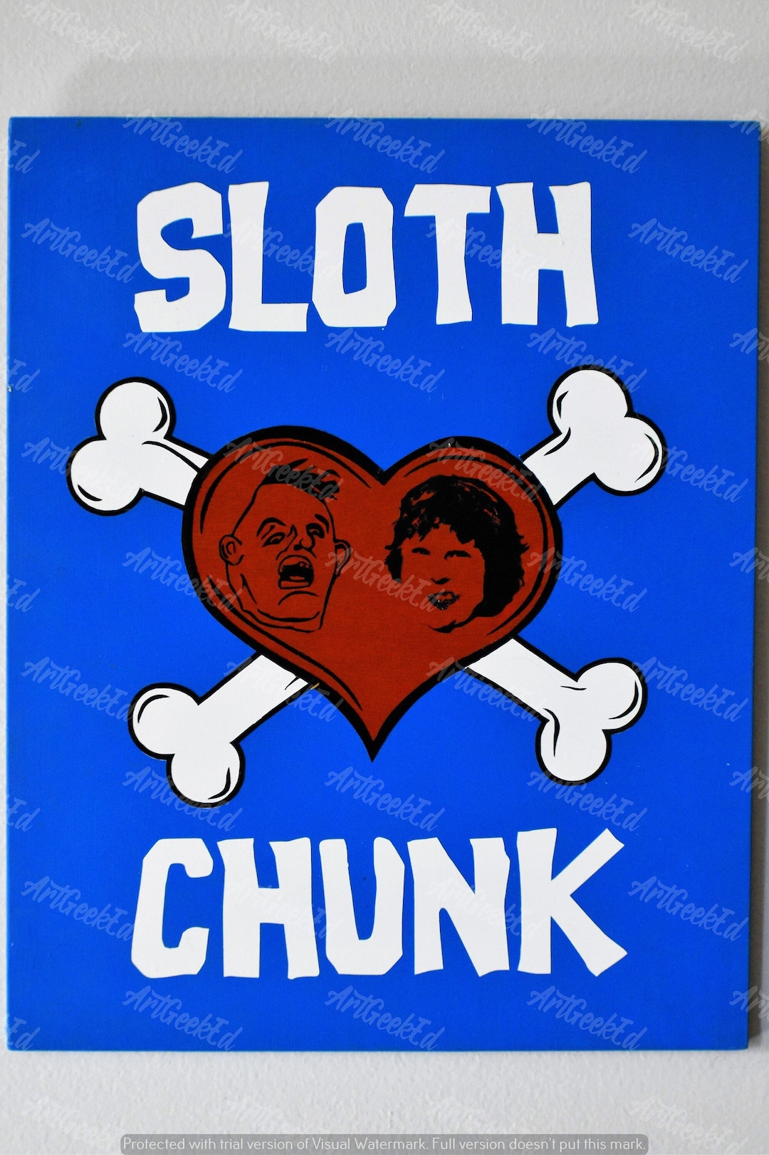 Sloth Loves Chunk | the Goonies Inspired | Unique, Handcrafted Wall Art ...