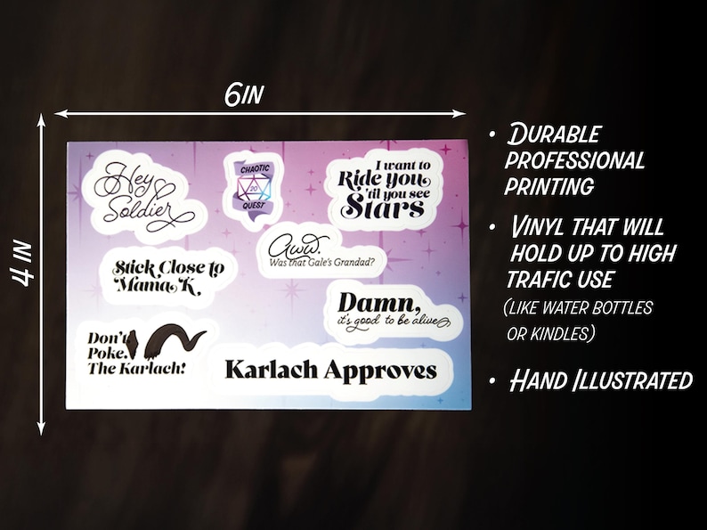 Karlach Sticker Sheet: Baldur's Gate 3 Barbarian | Waterproof Vinyl ...